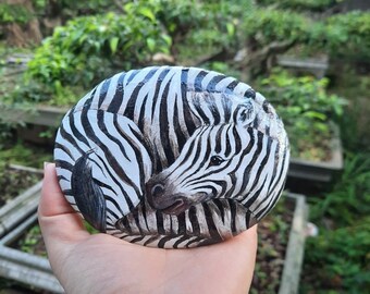 Rock Painted Zebra - Etsy