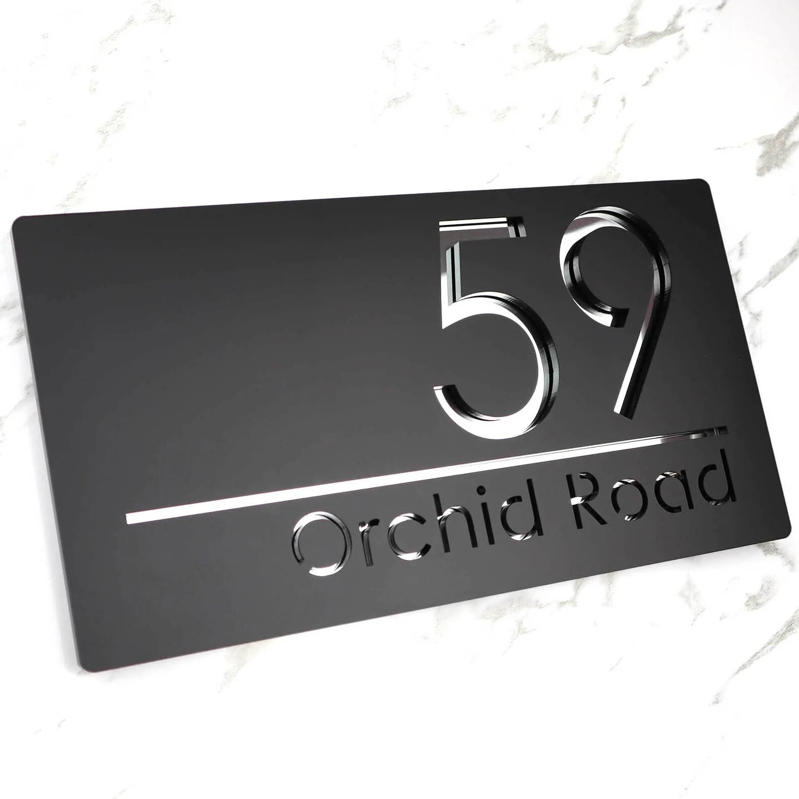 Acrylic House Numbers Door Sign | House Door Plaque | Black Acrylic ...
