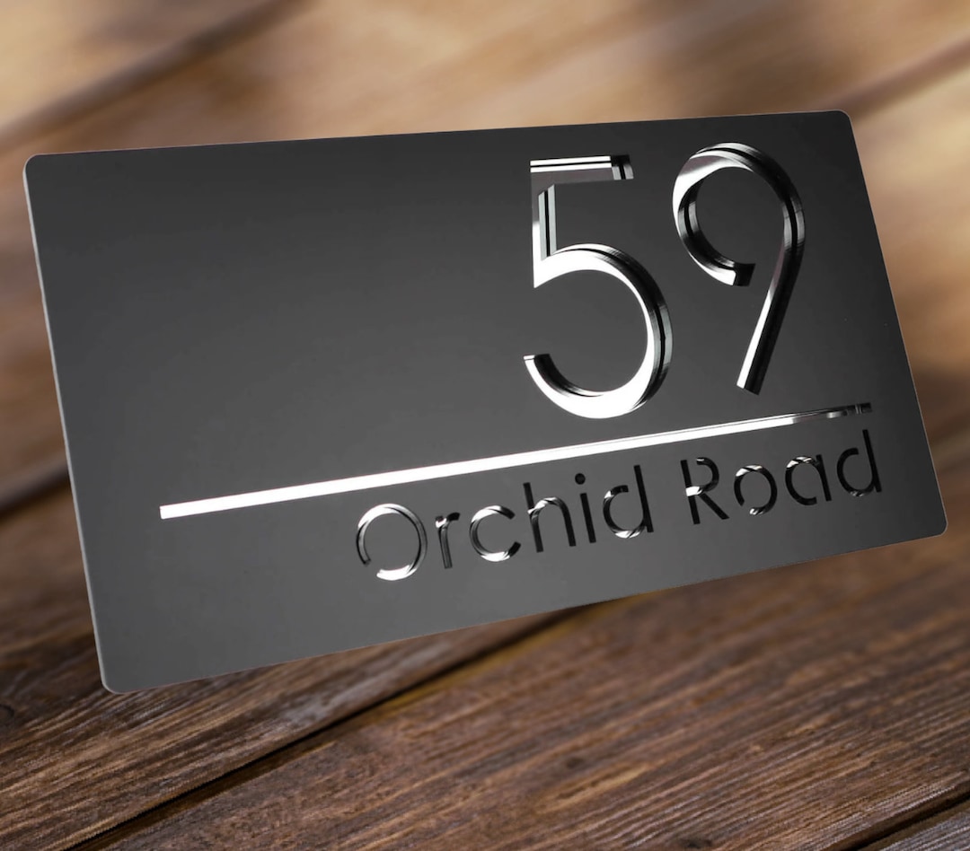 Acrylic House Numbers Door Sign | House Door Plaque | Black Acrylic ...
