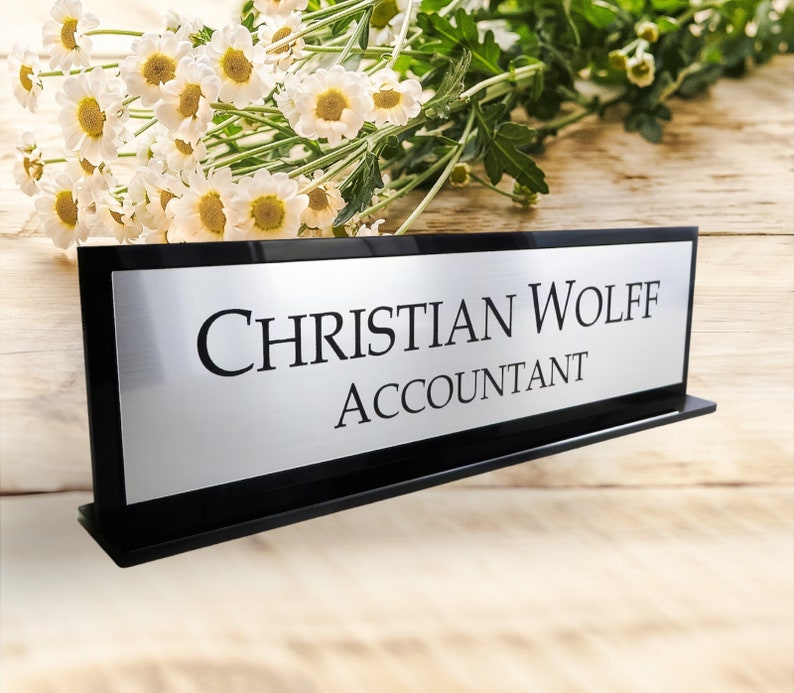 Custom Desk Name Plate Desk Plaque Office Executive Desk Sign ...