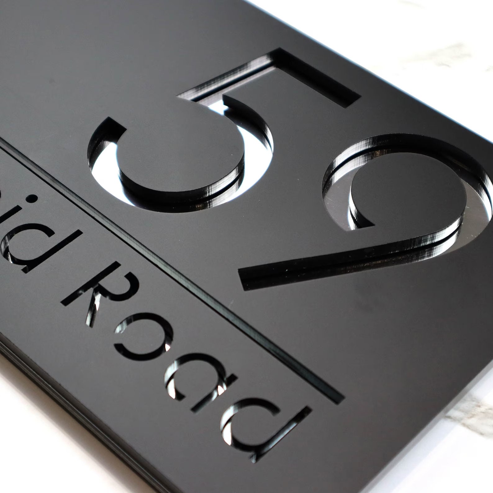 Acrylic House Numbers Door Sign | House Door Plaque | Black Acrylic ...