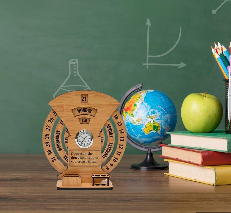 Perpetual Calendar 2025 Calendar, Forever Calendar, Wooden Desk ...