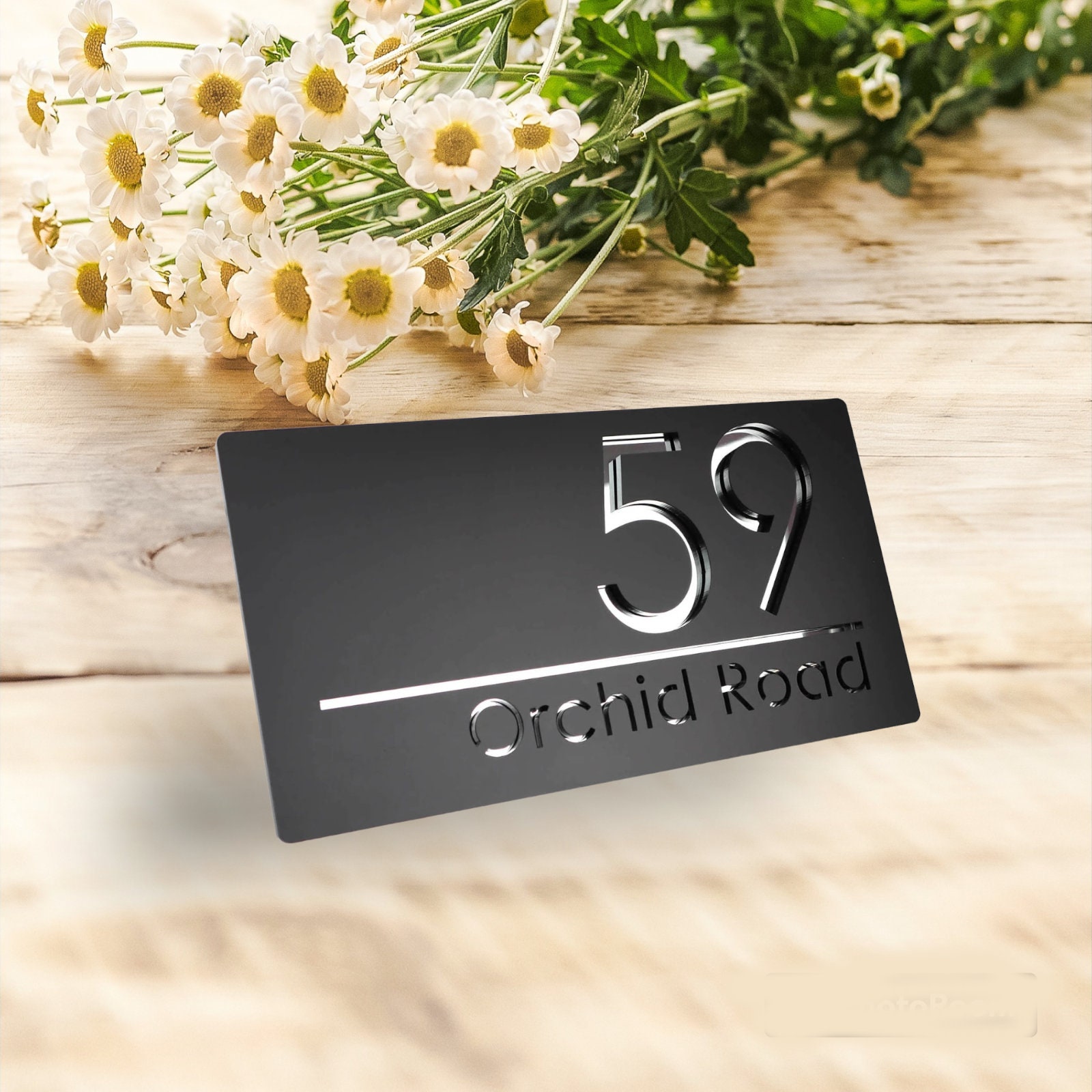 Acrylic House Numbers Door Sign | House Door Plaque | Black Acrylic ...