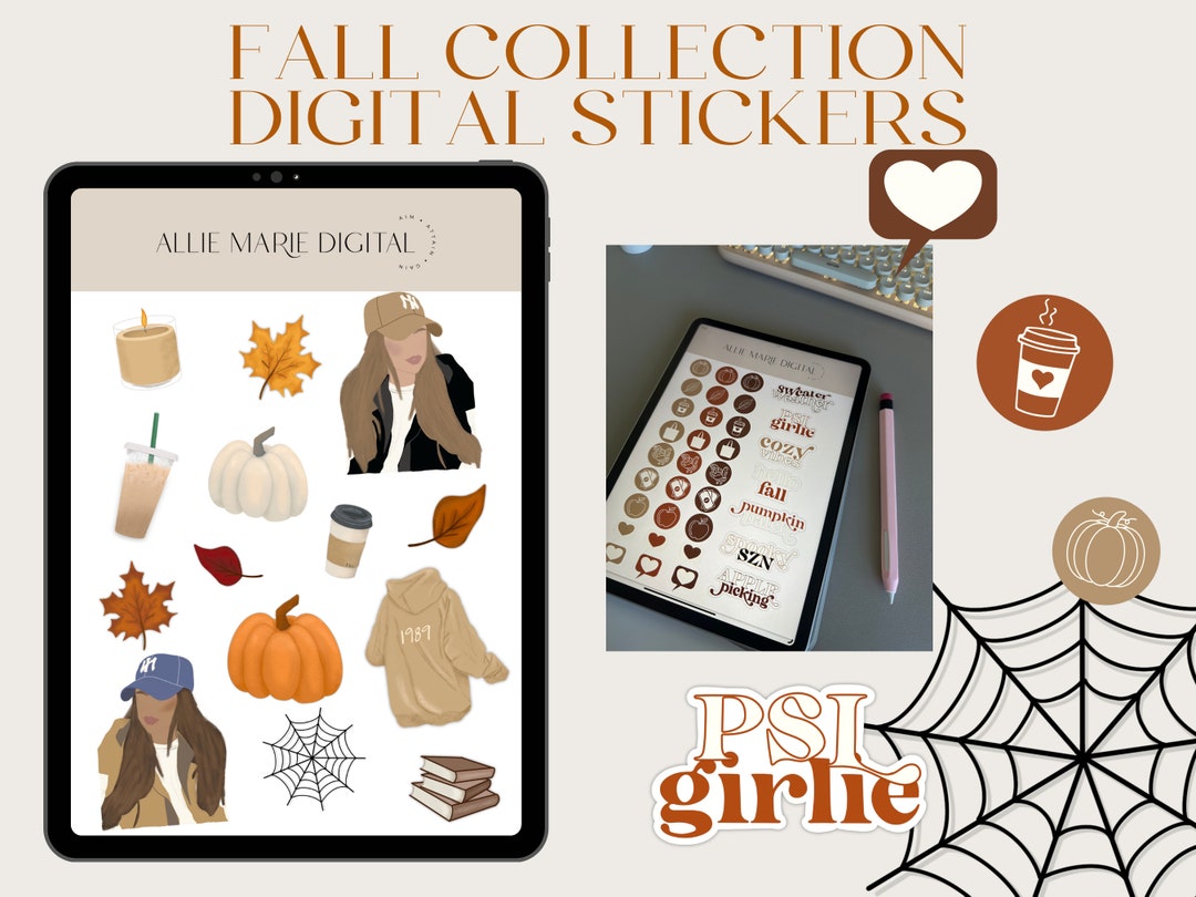 Fall Digital Stickers and Widgets by Allie Marie Digital, Digital ...