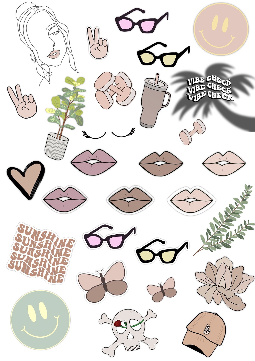 Neutral Digital Stickers by Allie Marie Digital | Digital Planner ...