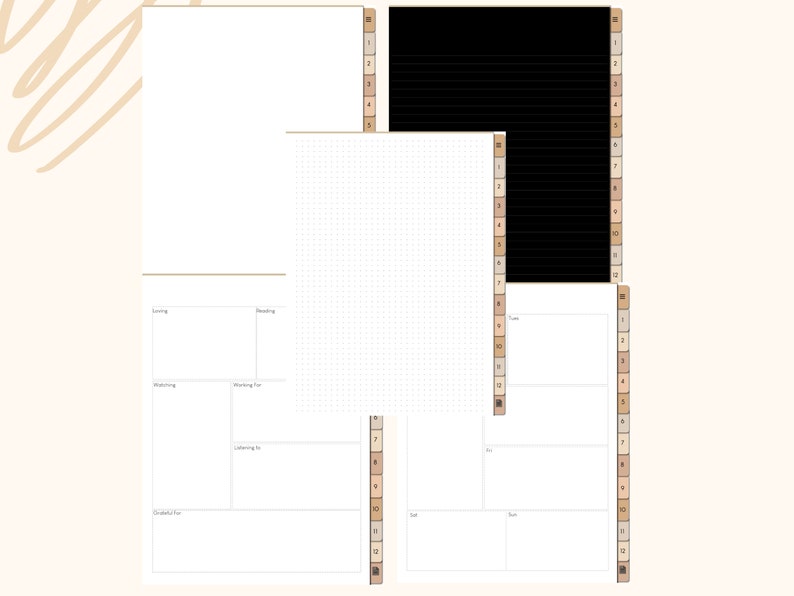 12 Subject Digital Notebook, Hyperlinked Notebook, Portrait, Digital ...