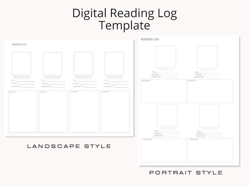 Digital Reading Log Template by Allie Marie Digital Digital - Etsy