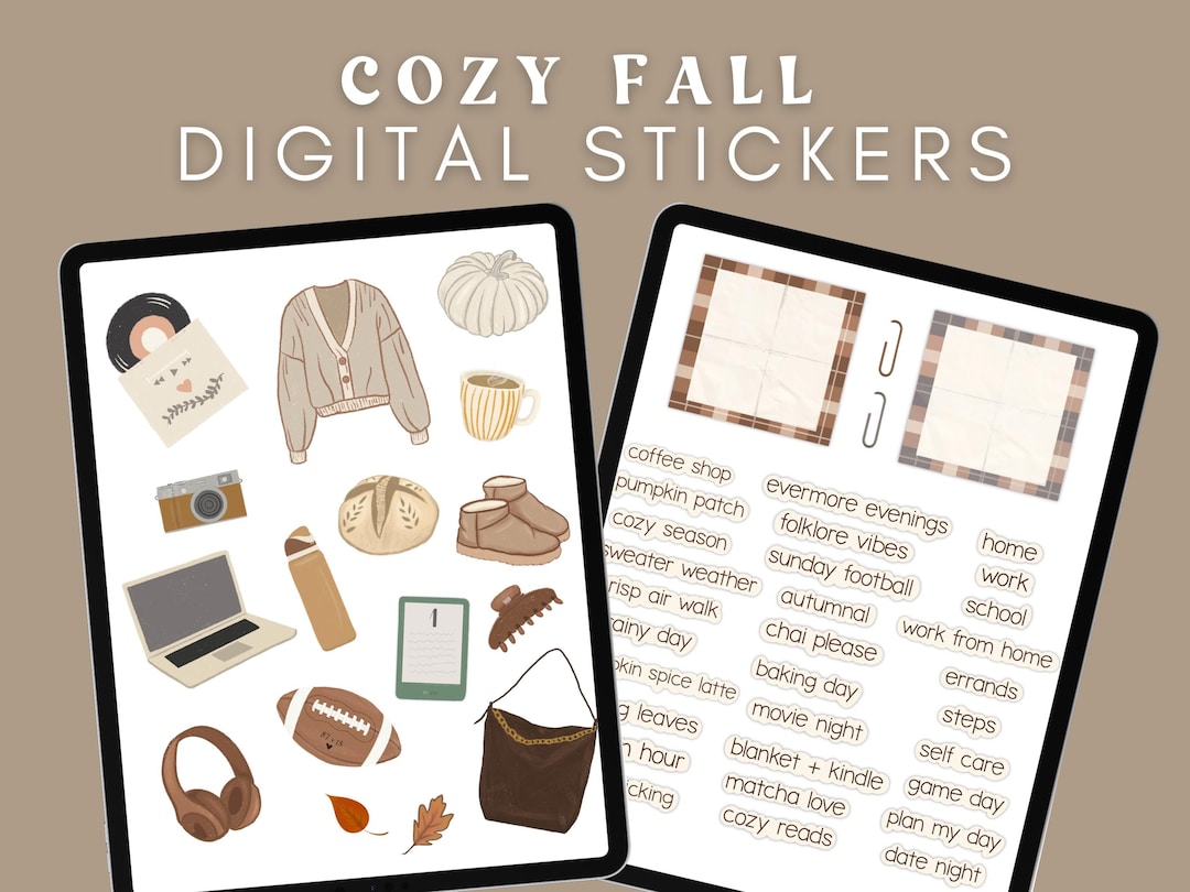 Cozy Fall Digital Stickers and Widgets by Allie Marie Digital, Digital ...