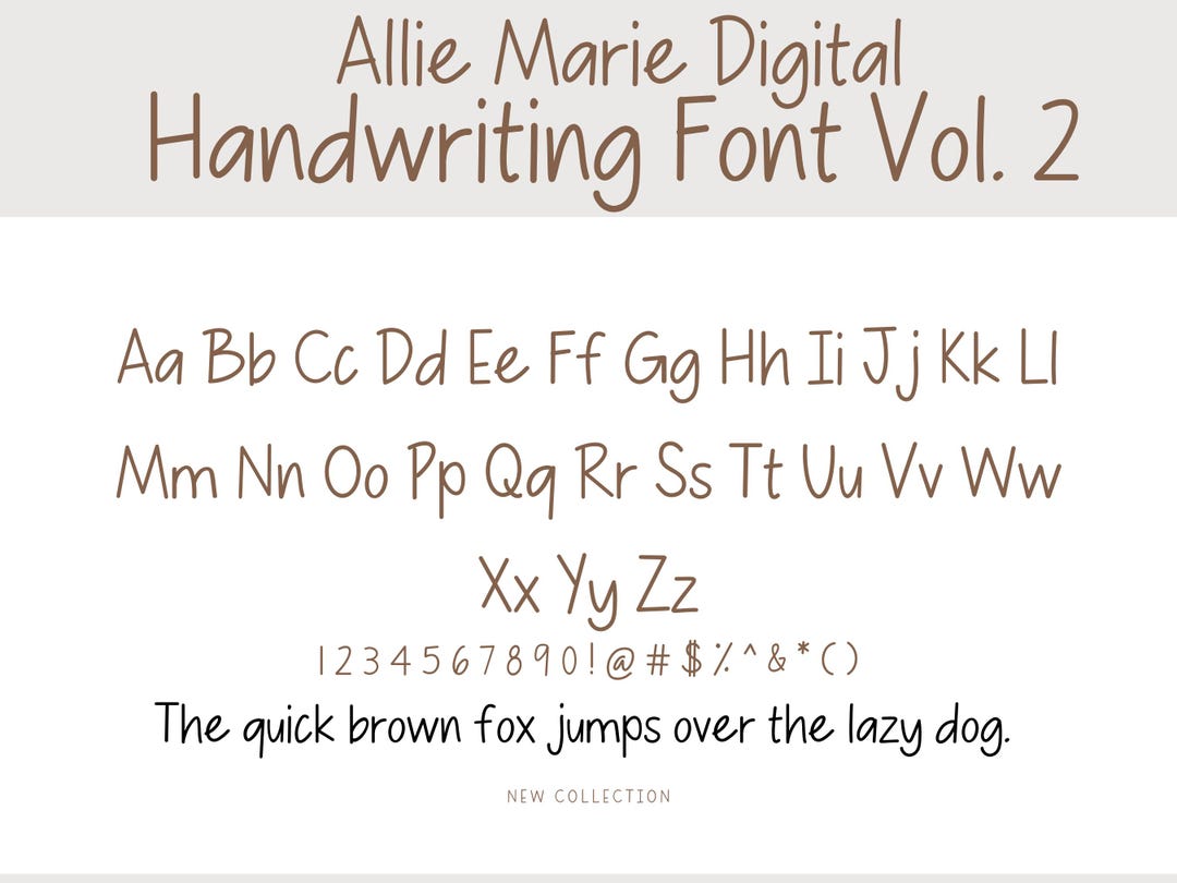 Handwritten Font Vol. 2 by Allie Marie Digital, Digital Planner Font ...
