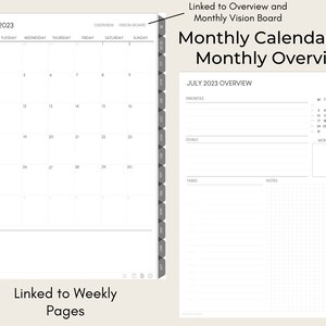 2023 2024 Mid Year Digital Planner, Portrait, Dated Weekly, Monthly ...