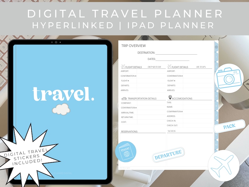 Digital Travel Planner by Allie Marie Digital, Travel Journal, Vacation ...