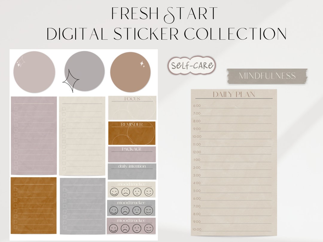 Fresh Start Digital Stickers and Widgets by Allie Marie Digital ...