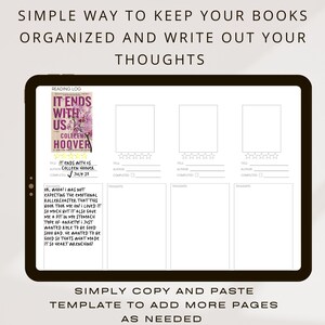 Digital Reading Log Template by Allie Marie Digital, Digital Reading ...