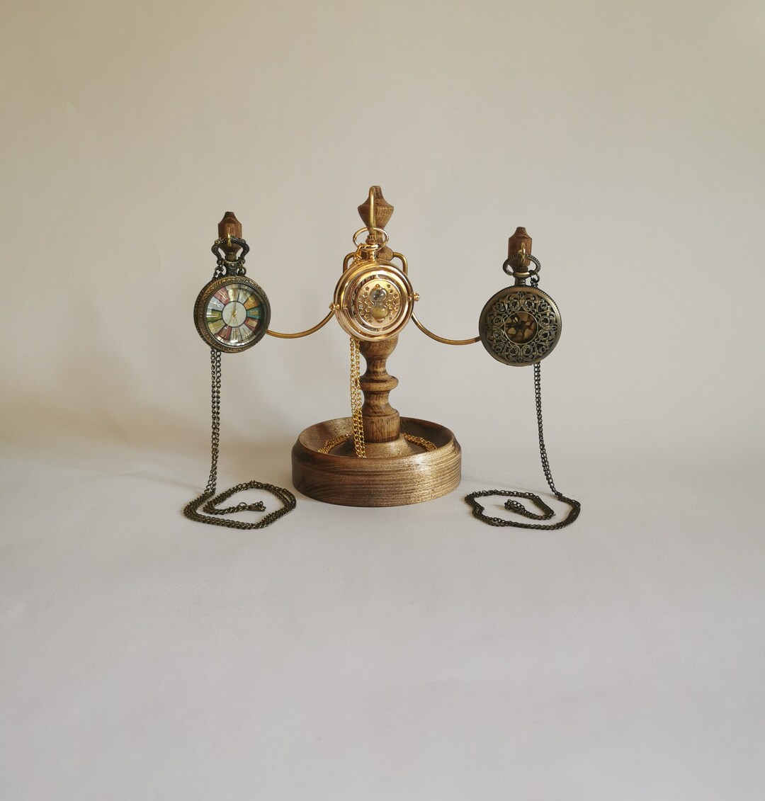 Pocket Watch Holder for 3 Watches and Cufflinks, Earrings or Rings on ...