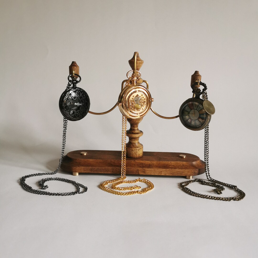 Pocket Watch Holder for 3 Watches and Cufflinks, Earrings or Rings on ...