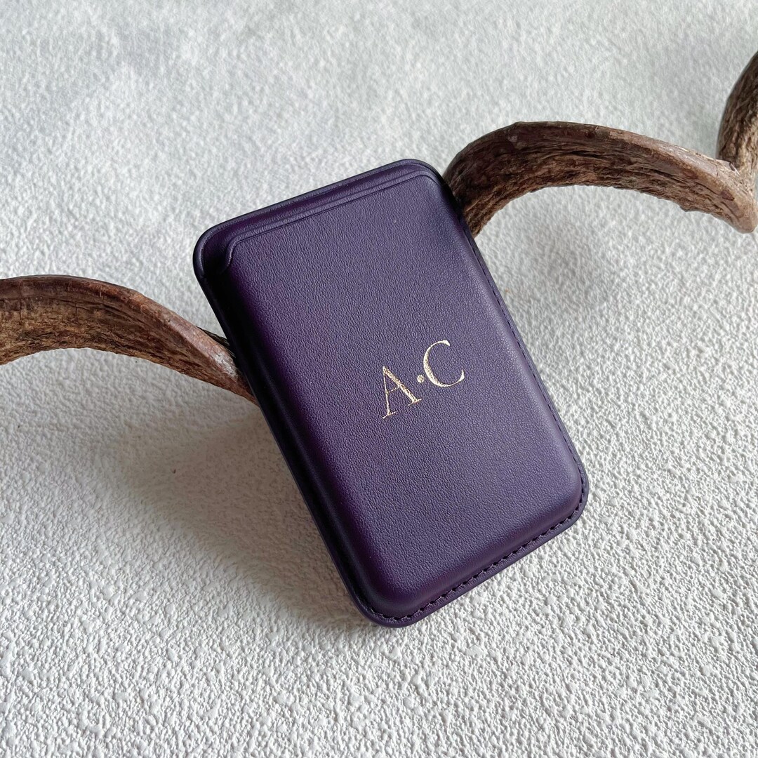 Personalized Magsafe Wallet Hot Stamping Leather Magnet Card - Etsy