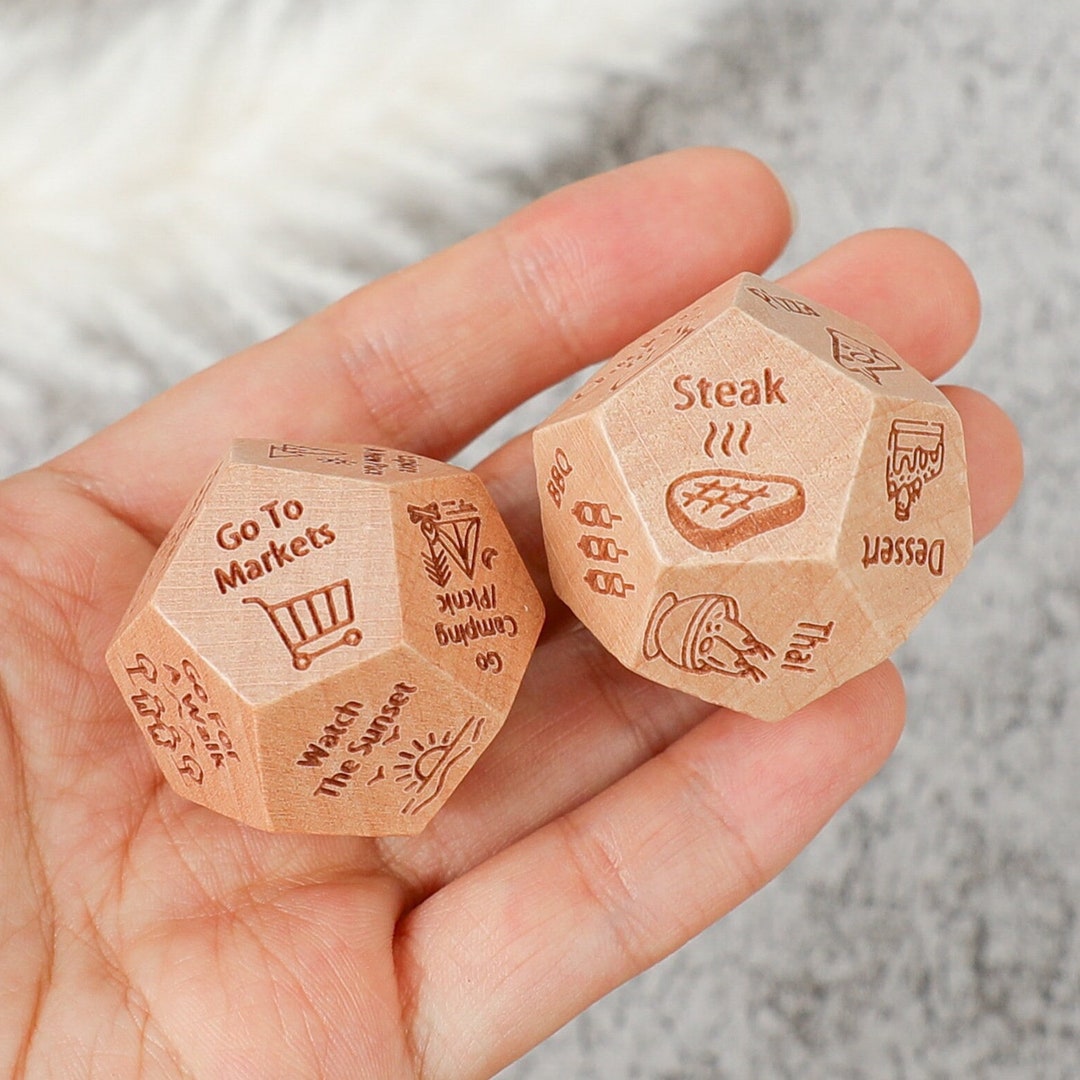 Custom Date Night Dice,personalized Food Dice,engrave Wood Movie ...