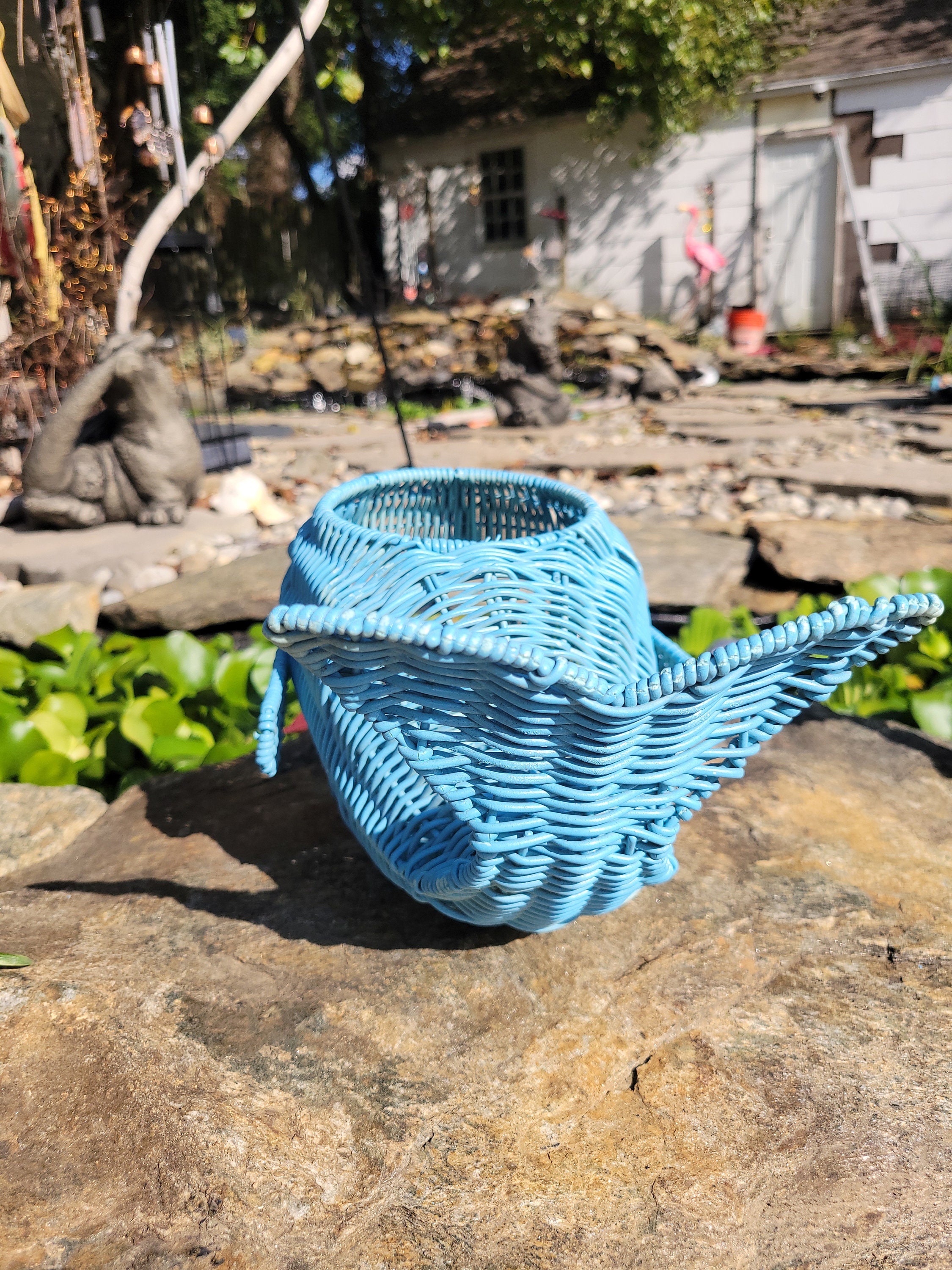 Wicker Whale Planter - Etsy