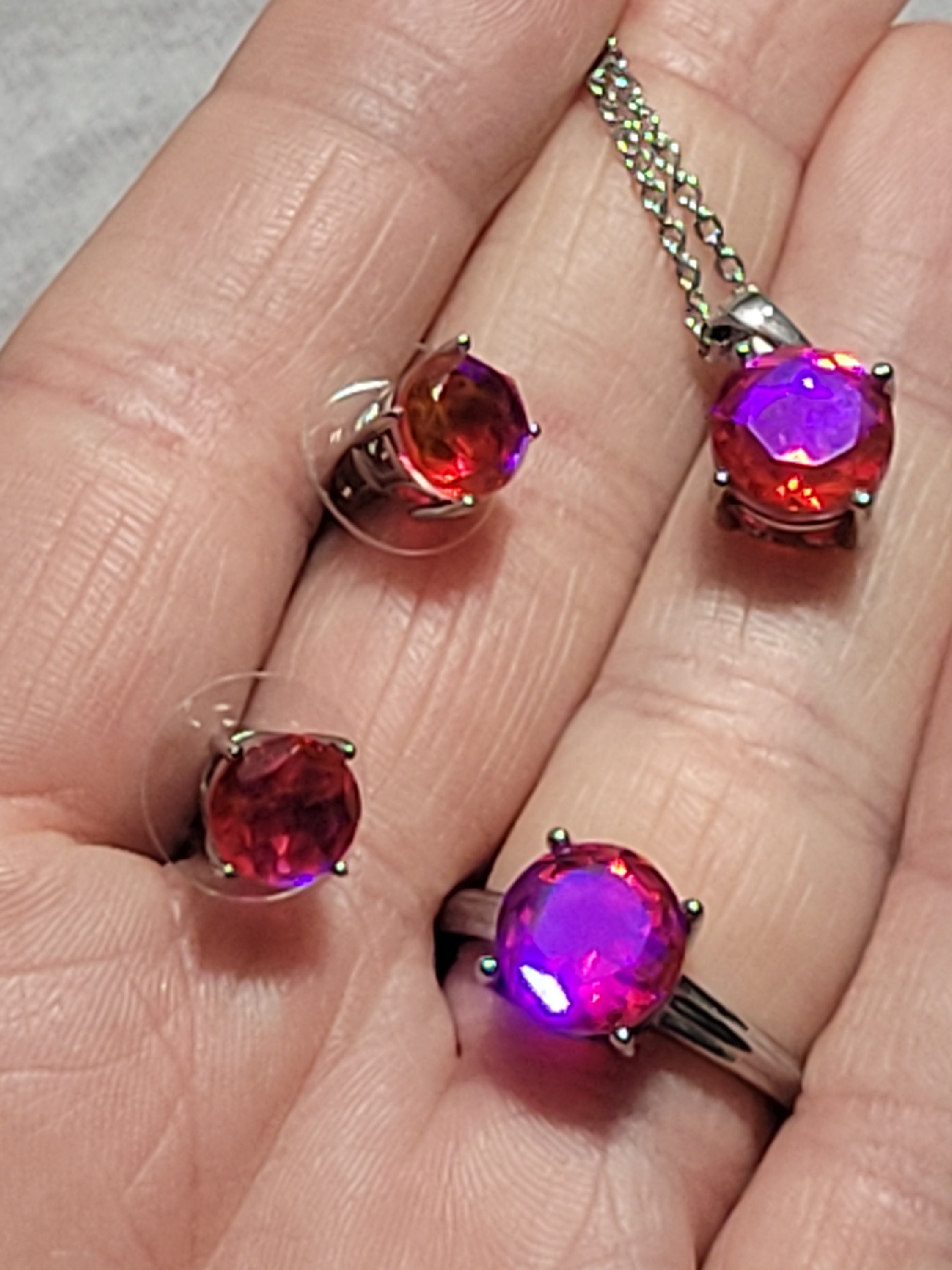 Volcanic Quartz Ring, Earrings and Pendant Necklace - Etsy