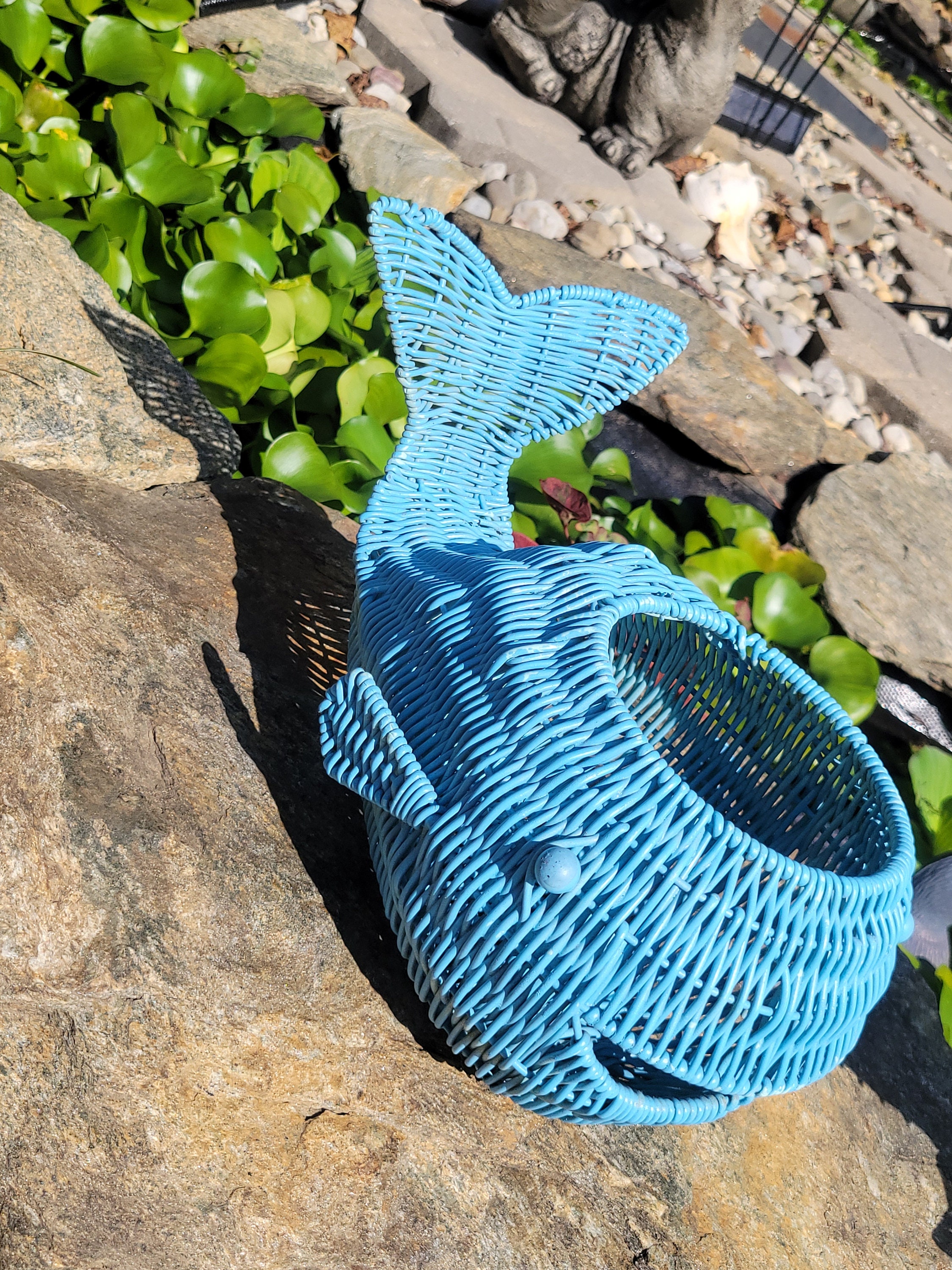 Wicker Whale Planter - Etsy