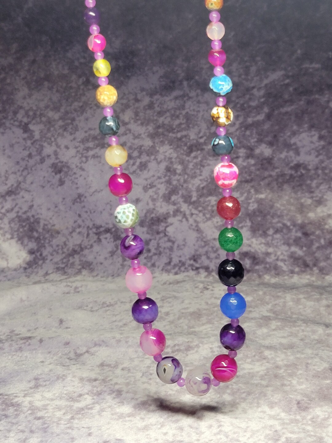 Quartzite Multi Agate Stainless Steel Necklace - Etsy