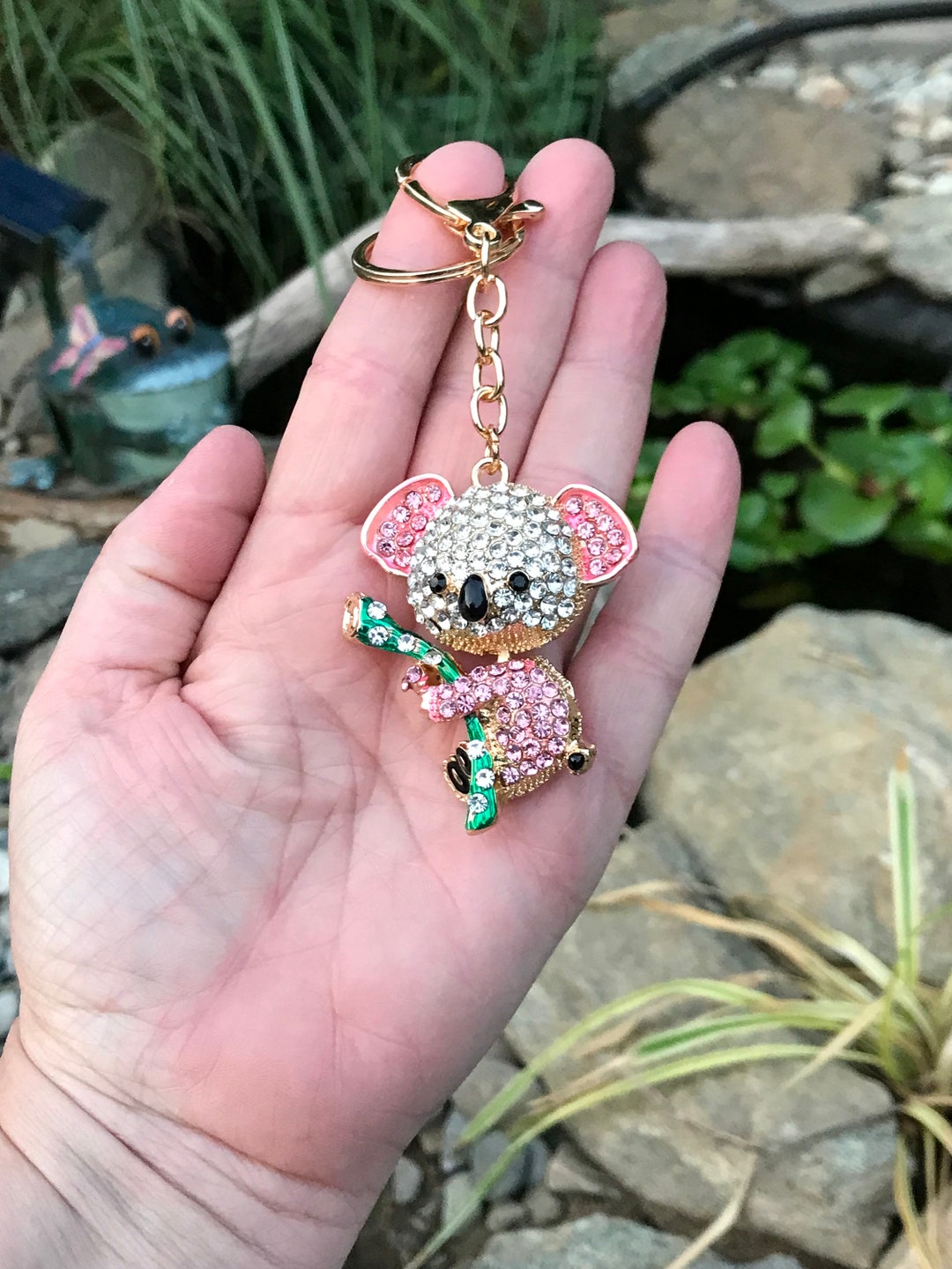 Austrian Crystal Pink Koala Bear Keychain - Etsy