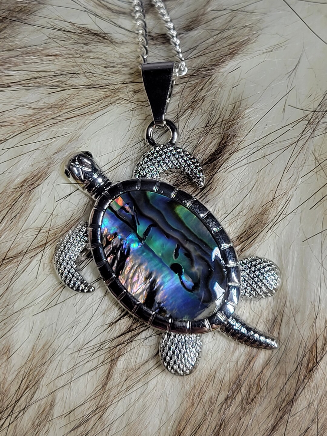 Abalone Shell Turtle Pendant Necklace - Etsy