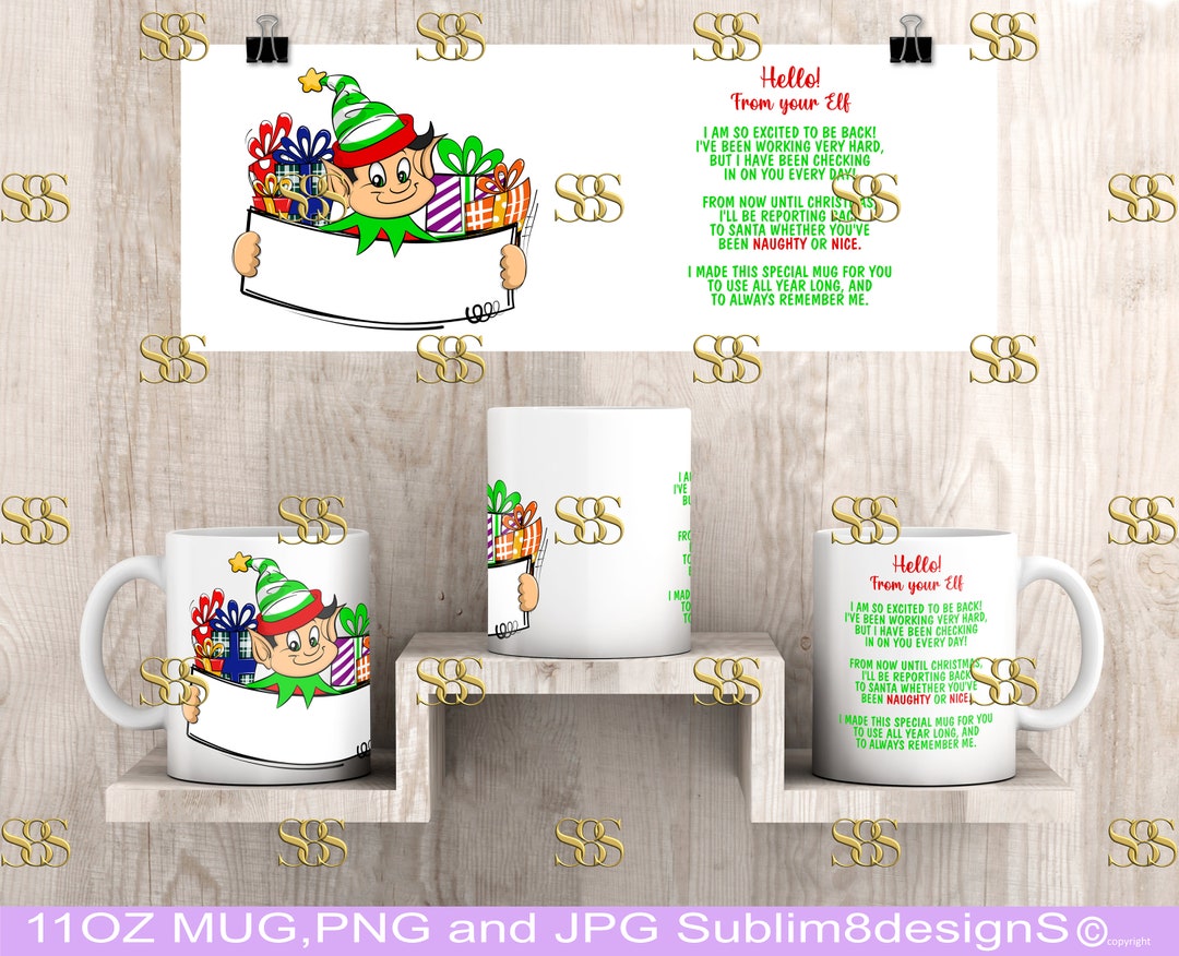 Christmas Elf Mug Customizable Names Personalization - Etsy