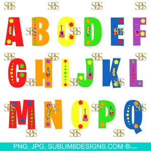 Colorful Music Alphabet Lettering and Numbers With Extras - Etsy