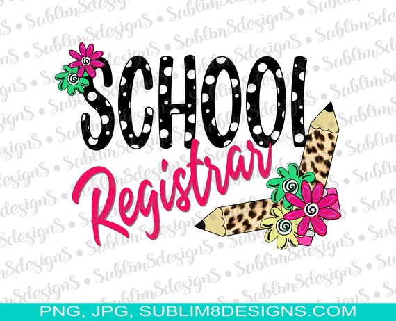 School Registrar PNG and JPG ONLY - Etsy