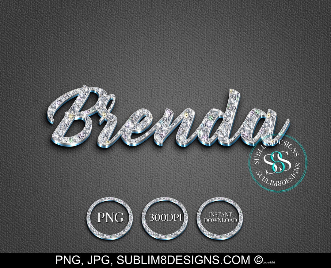 Brenda Diamond Font Sublimation Luxury Font PNG ONLY - Etsy