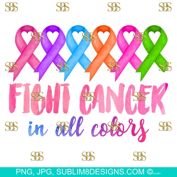 Cancer in All Colors Svg - Etsy