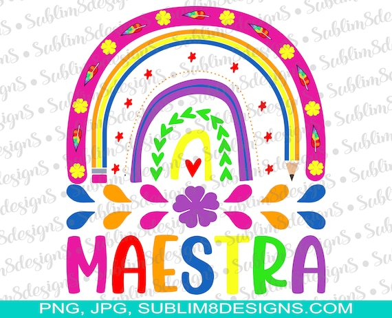 Maestra Rainbow PNG and JPG ONLY - Etsy