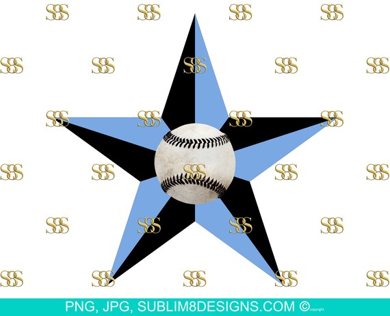 Star Baseball Softball Design PNG and JPG ONLY - Etsy