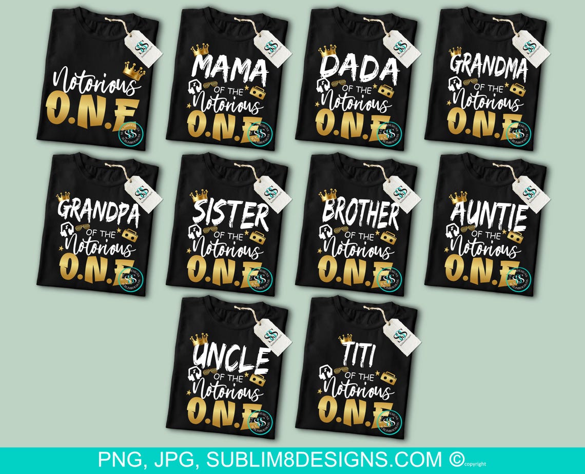 Bundle of the Notorious One, Sublimation, DTF T-shirt Design PNG Only ...