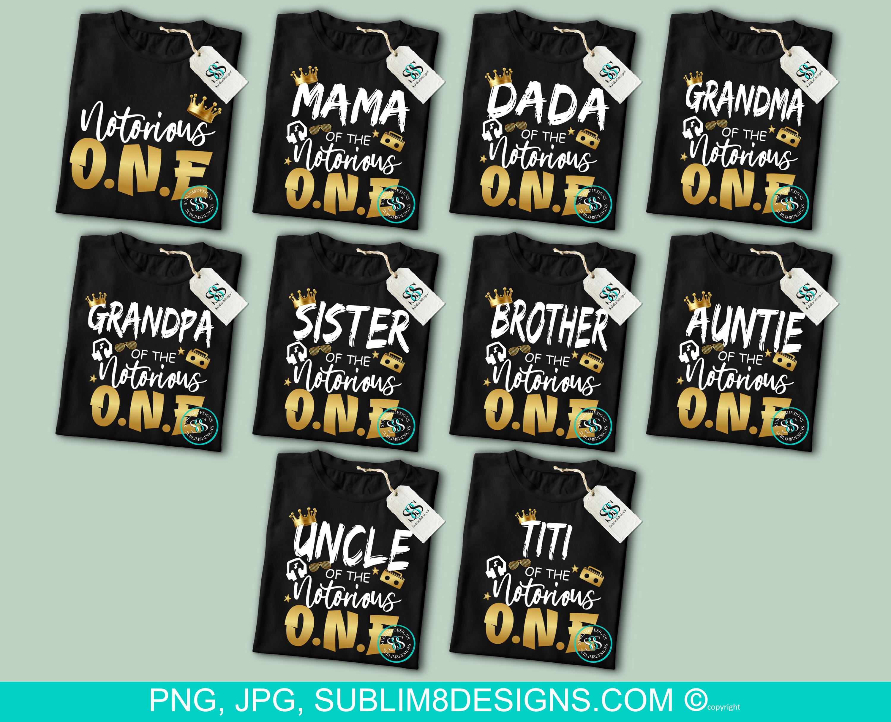 Bundle of the Notorious One, Sublimation, DTF T-shirt Design PNG Only ...