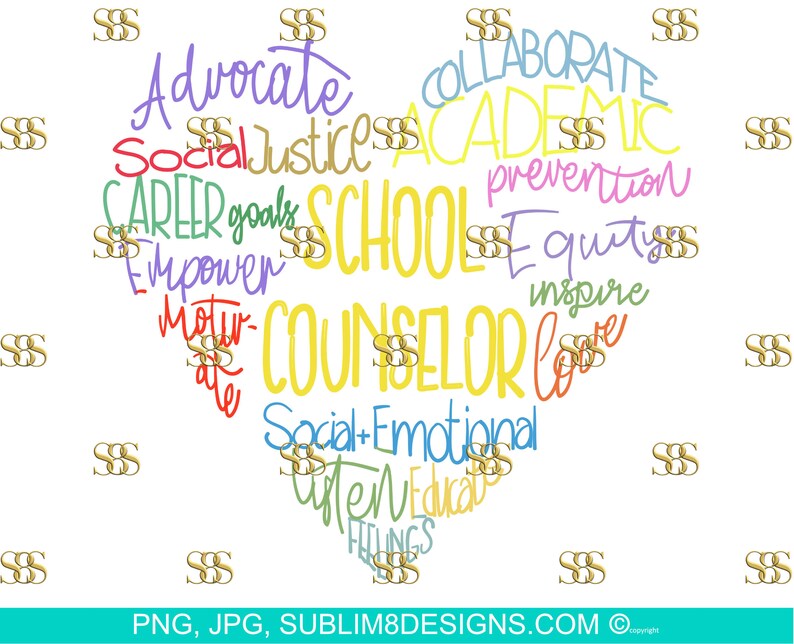 School Counselor Heart Heart Positive School Counselor - Etsy