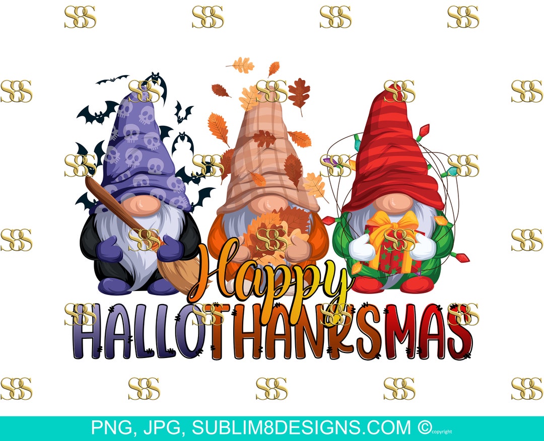 Happy Hallothanksmas Digital Design Happy Thanksgiving, Happy Halloween ...