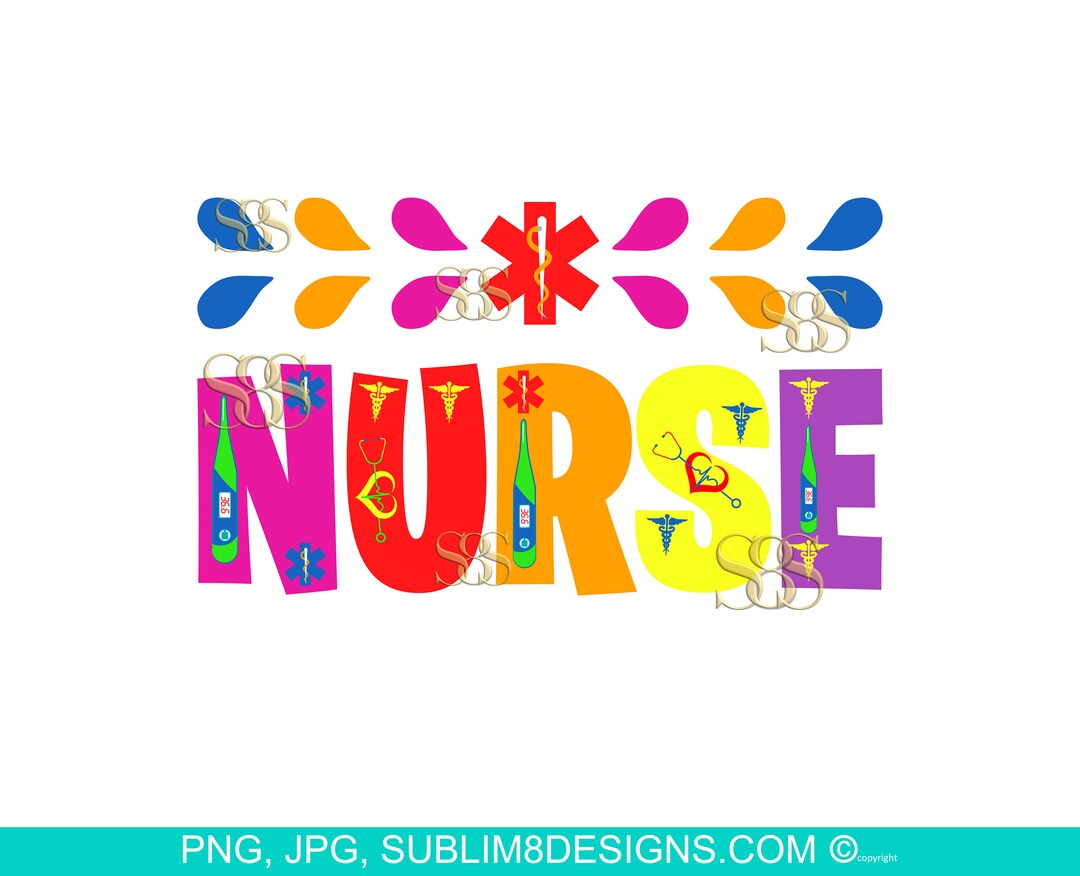 Vibrant Nurse Design: Celebrating the Essential Tools and Symbols of ...