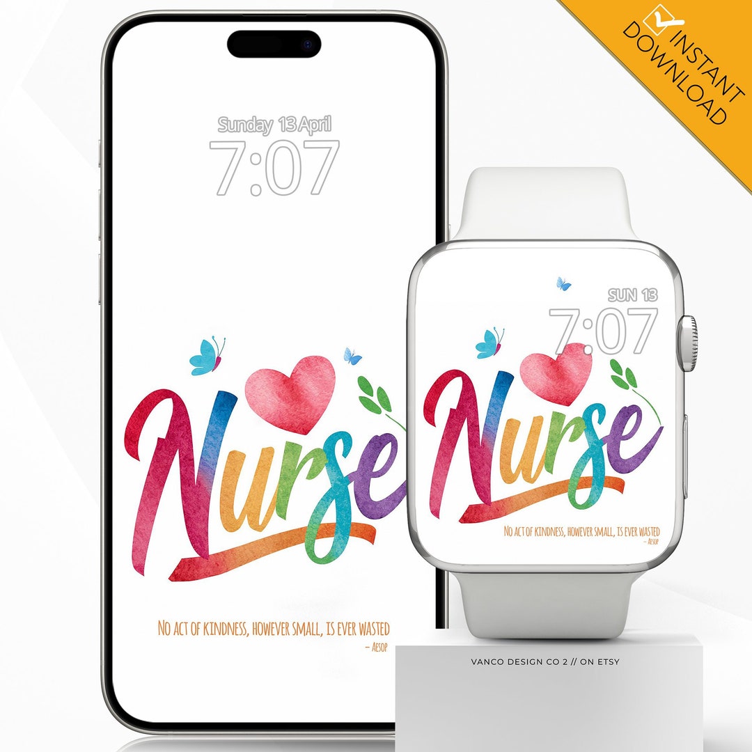 Nurse Apple Watch Face Phone Wallpaper, Appreciation Gift Smartwatch ...