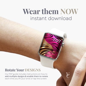 Pink Leopard Print Apple Watch Wallpaper, Trendy Animal Print Glitter ...