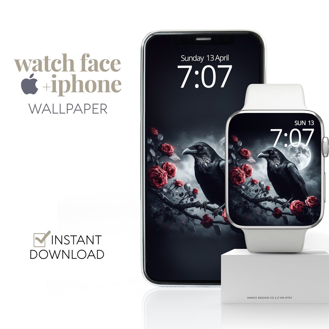 Halloween Raven Apple Watch Wallpaper, Fall Smartwatch Background ...