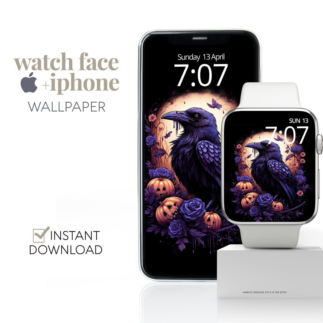 Halloween Raven Apple Watch iPhone Wallpaper, Fall Smartwatch ...