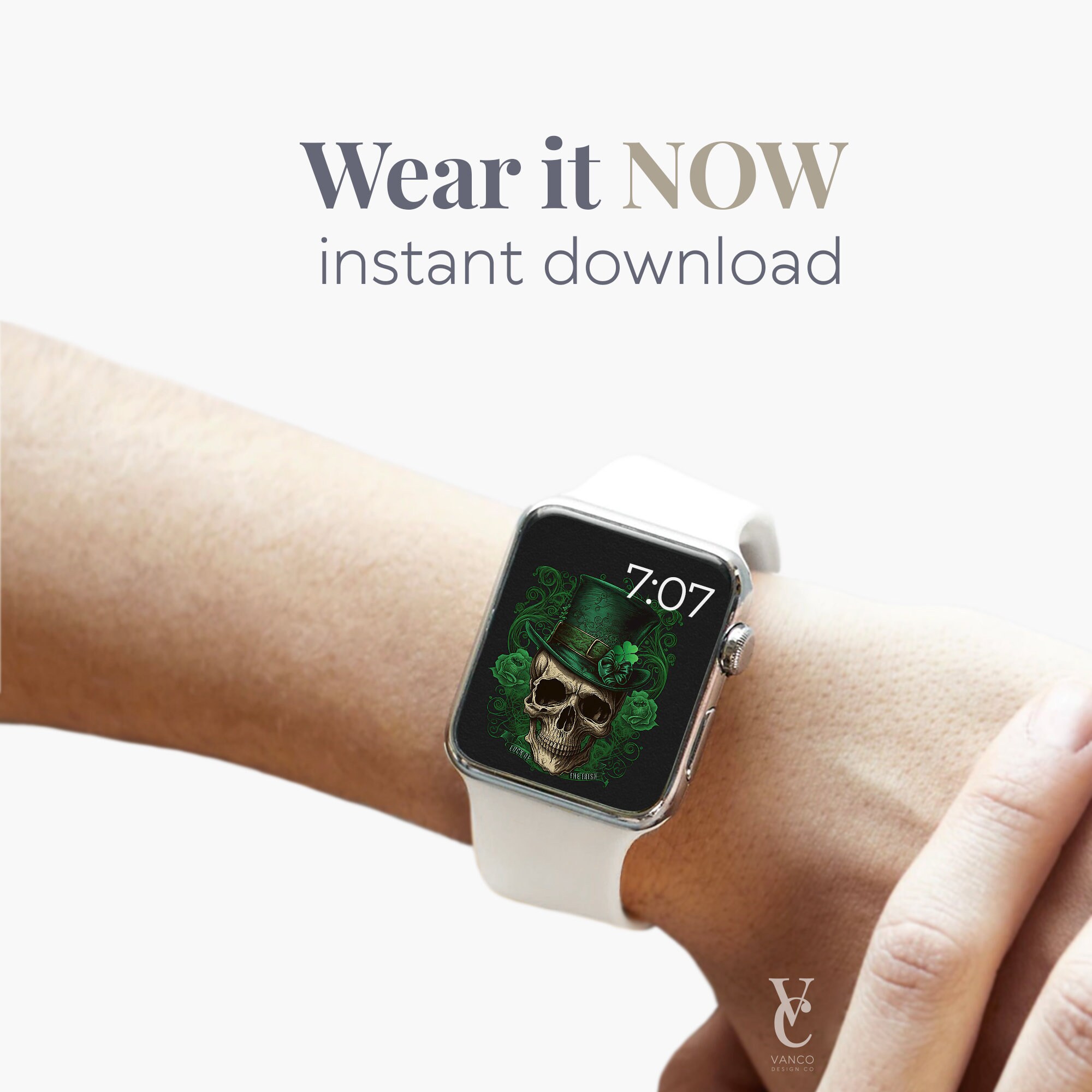 St Patricks Day Apple Watch Wallpaper, Leprechaun Skull Smartwatch ...