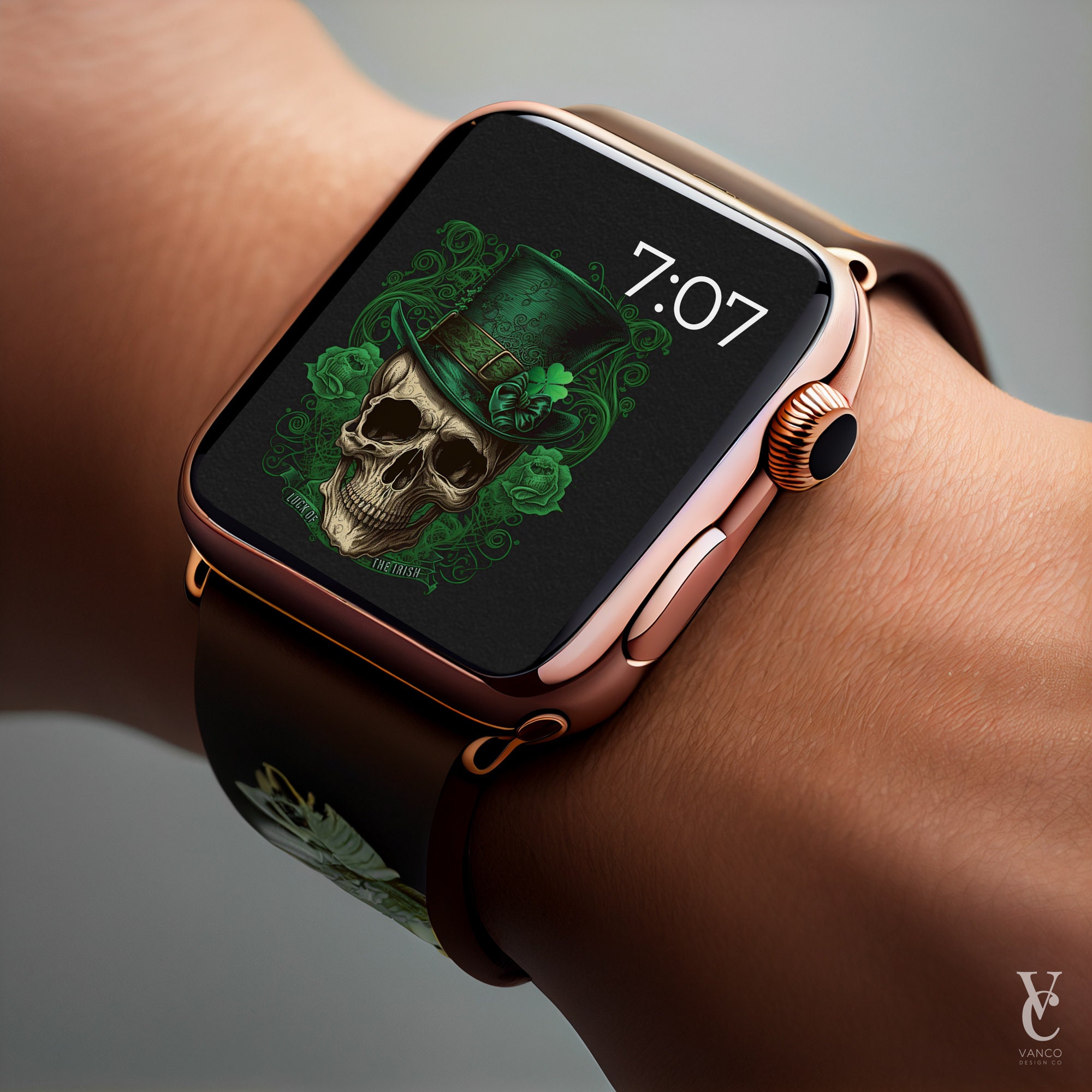St Patricks Day Apple Watch Wallpaper, Leprechaun Skull Smartwatch ...