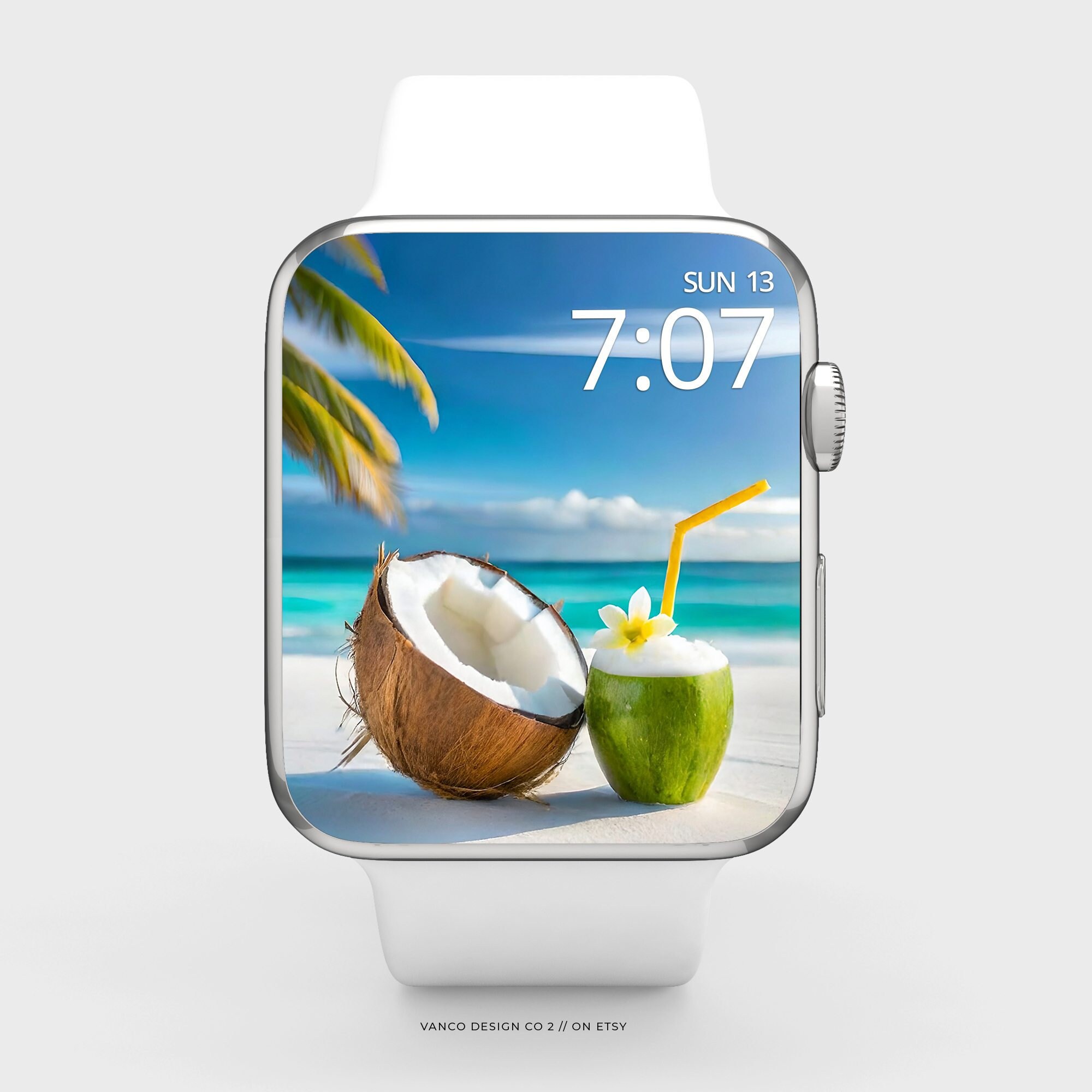 Summer Phone & Apple Watch Wallpaper, Vacation Vibe Tropical Sandy ...