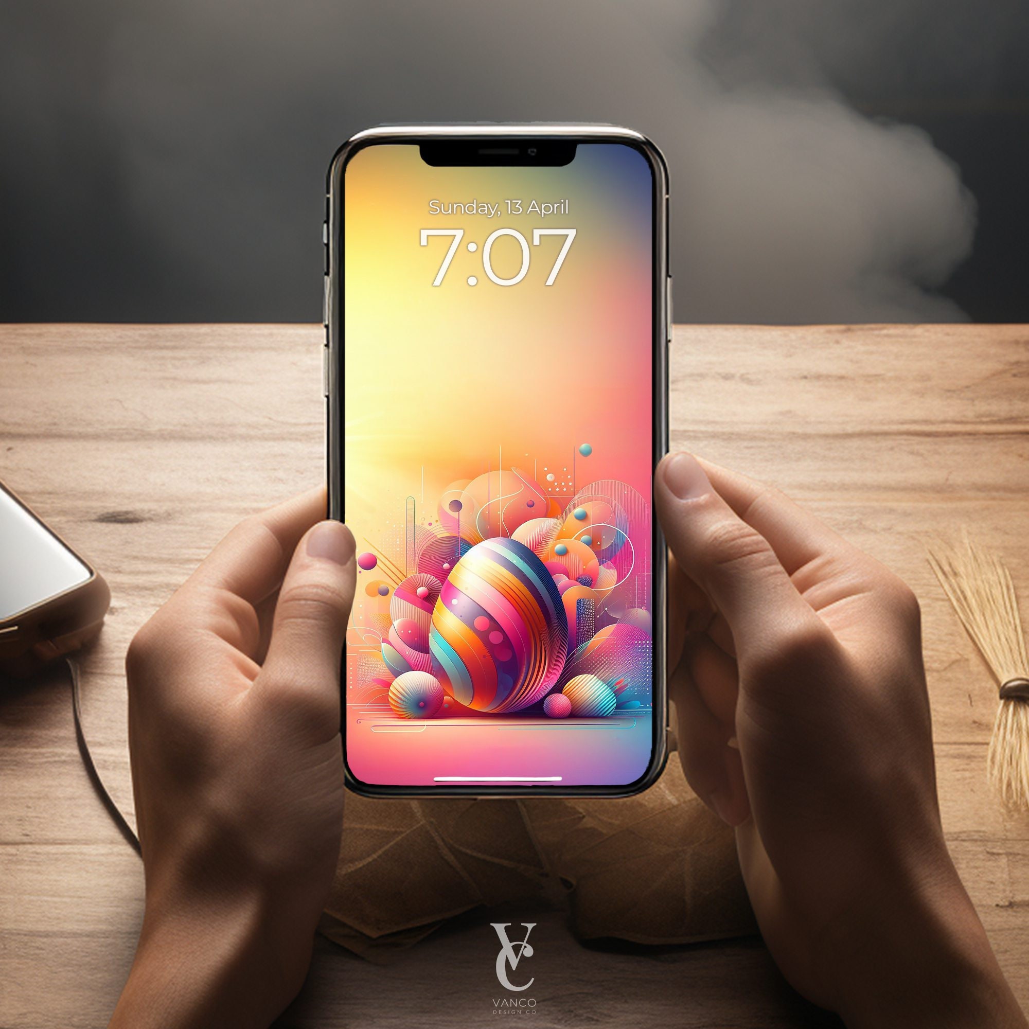 Easter Egg Apple Watch Face Phone Wallpaper, Boho Colorful Smartwatch ...