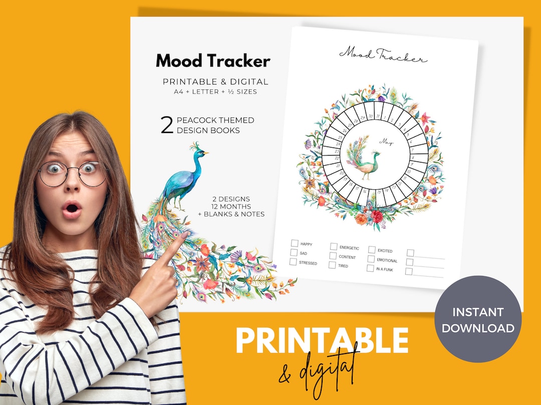 Mood Tracker Bundle Pack Printable, DBT Mood Chart Journal Self Care ...