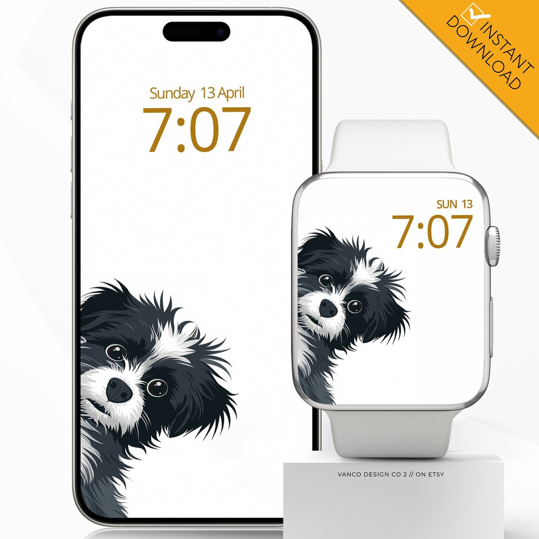 Scruffy Dog Apple Watch Face Phone Wallpaper, Cute Fluffy Puppies ...