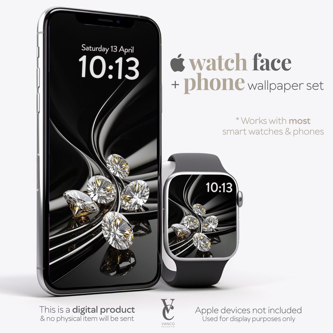 Rhinestone Apple Watch Face Wallpaper Luxury Sparkly Bling iPhone ...